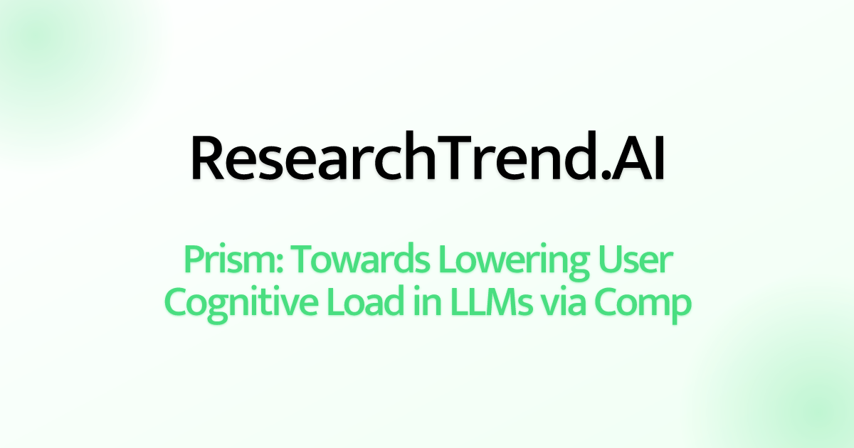 Prism: Towards Lowering User Cognitive Load in LLMs via Complex Intent ...