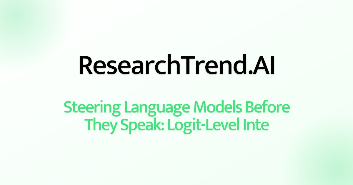 Steering Language Models Before They Speak: Logit-Level Interventions ...