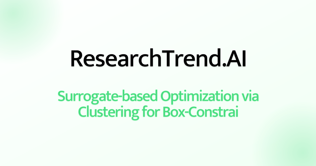 Surrogate-based Optimization via Clustering for Box-Constrained ...
